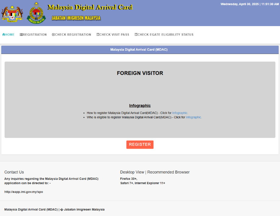 Malaysian Digital Arrival Card