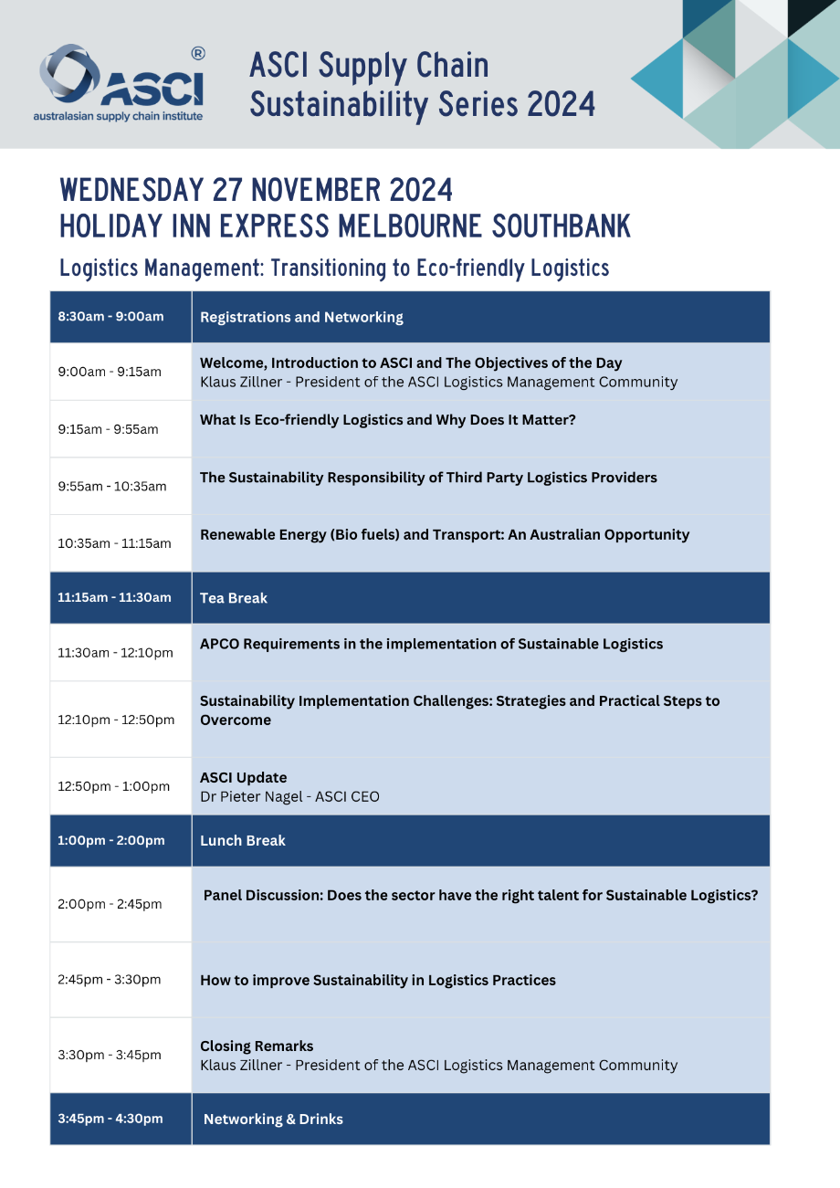 ASCI Supply Chain Sustainability Series 2024